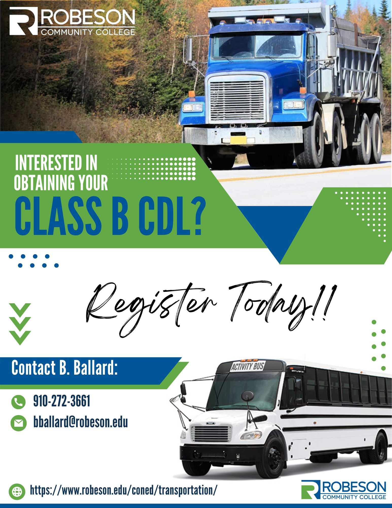 Truck Driver Training | Robeson Community College : Robeson Community ...