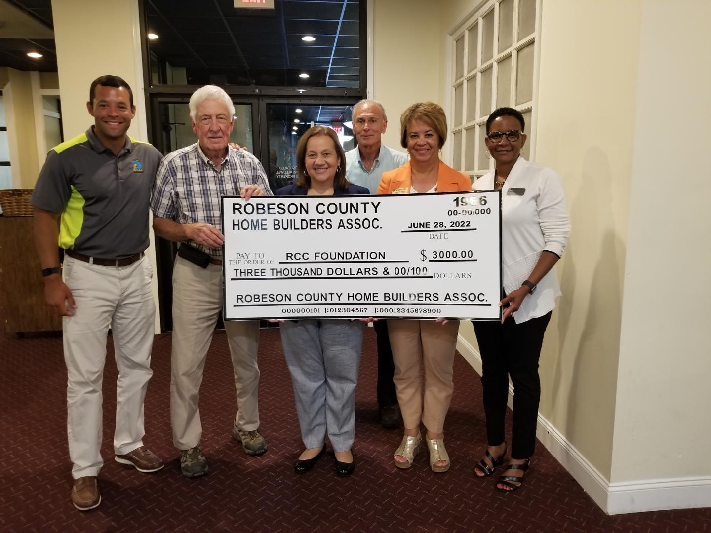 RCC Foundation receives $3000 gift | Robeson Community College ...