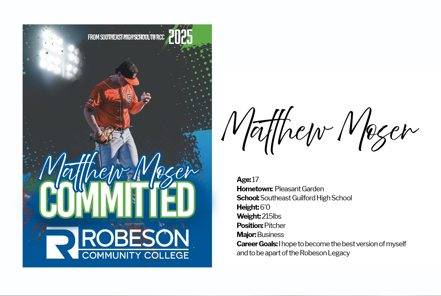 Pleasant Garden's Matthew Moser Commits to RCC’s Baseball Team ...